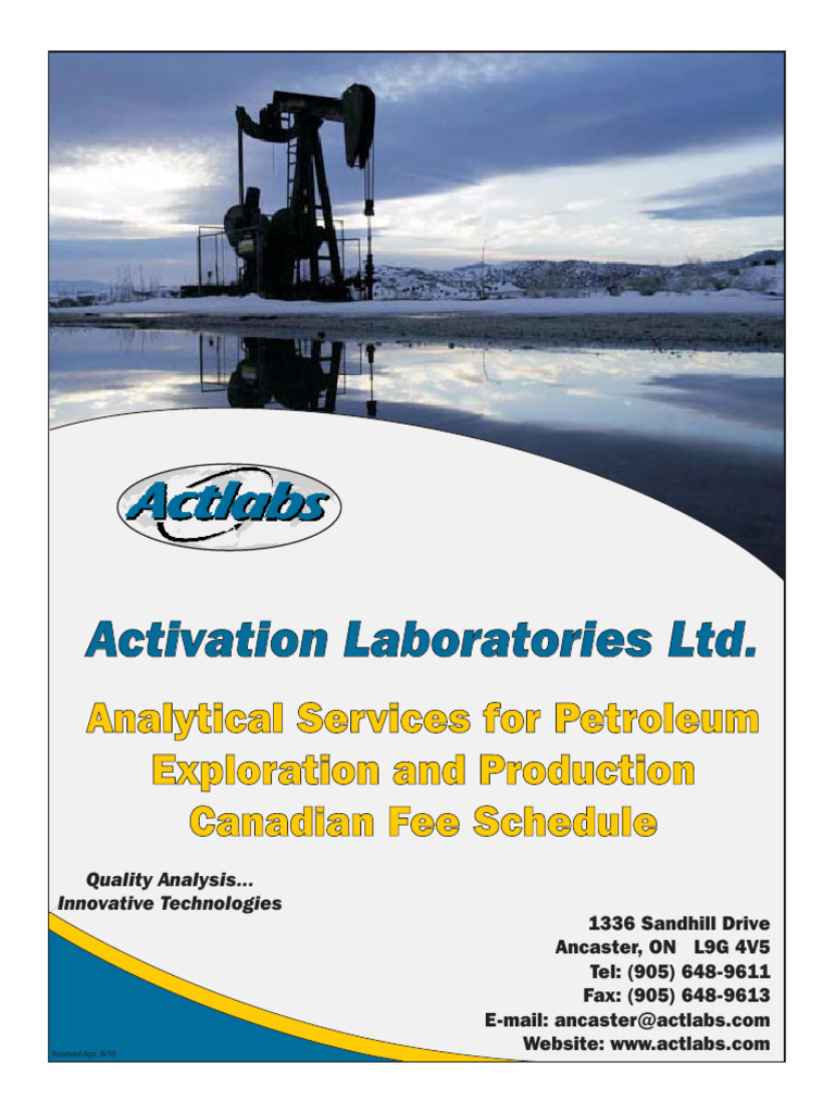 Actlabs Petroleum - 2010 Canadian | PDF | Solubility | Total Organic Carbon