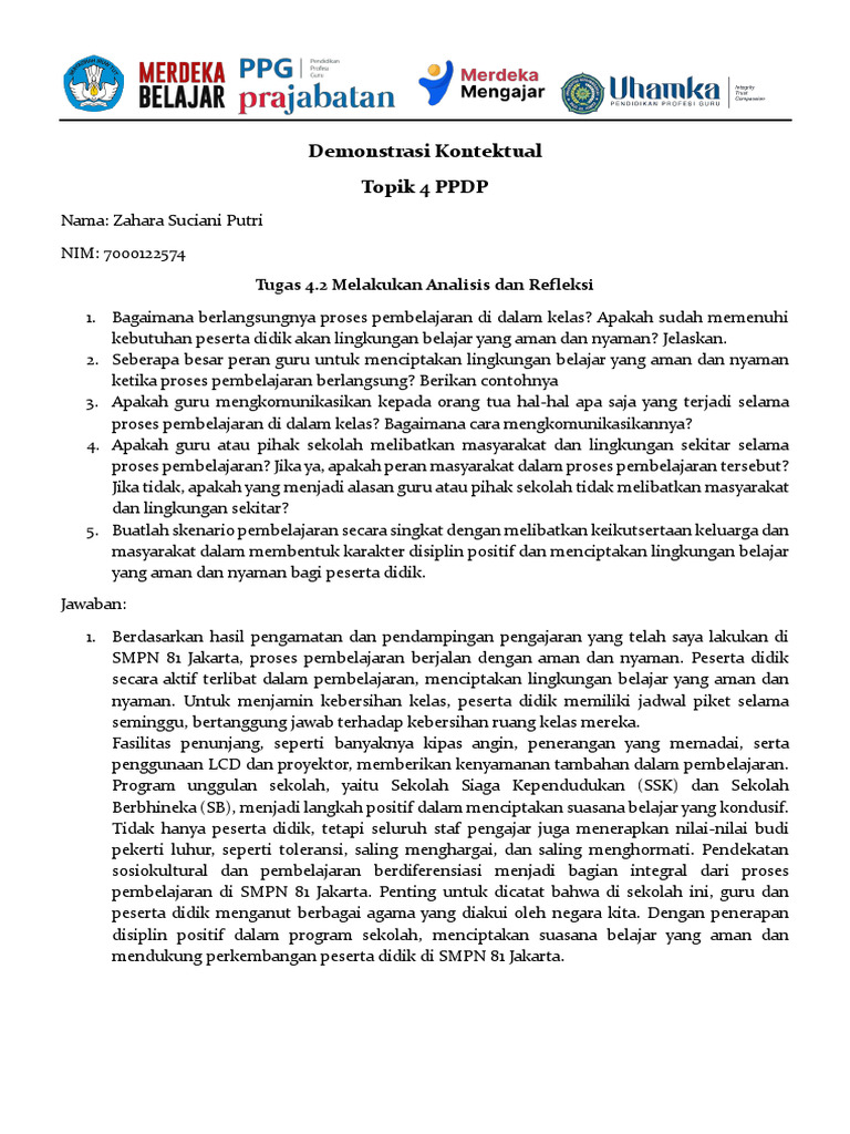 Analisis Pembelajaran Kontektual di SMPN 81 | PDF | Career & Growth