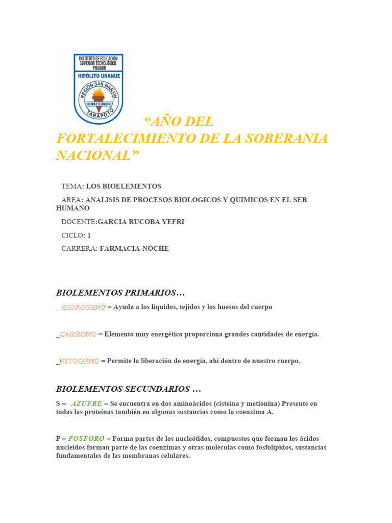 Bioelementos Cris Papi | PDF | Calcio | Magnesio