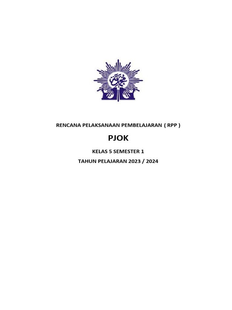 RPP 1 Lembar PJOK Kelas 5 Semester 1 - 3.3 | PDF