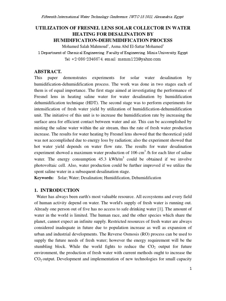 Fresnel Lens | PDF | Desalination | Water Resources