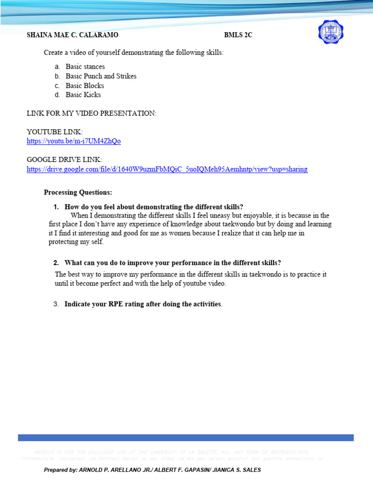 Gec Pe003 Module 3 Tasks Calaramo Shaina Mae | PDF | Learning | Behavior Modification