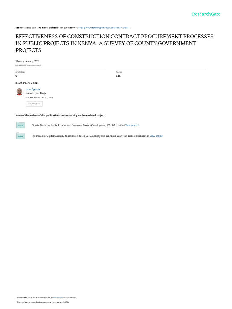 Effectiveness of Construction Contract Procurement Processes in Public ...