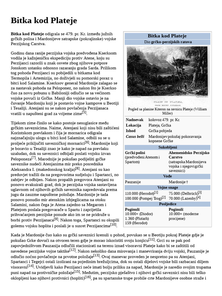 Bitka Kod Plateje | PDF