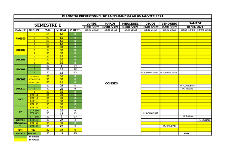 Planning Btp-Semaine 0412024 | PDF
