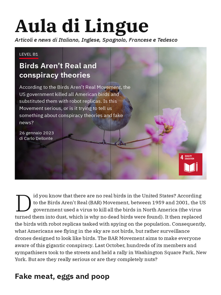 Birds Aren T Real and Conspiracy Theories | PDF
