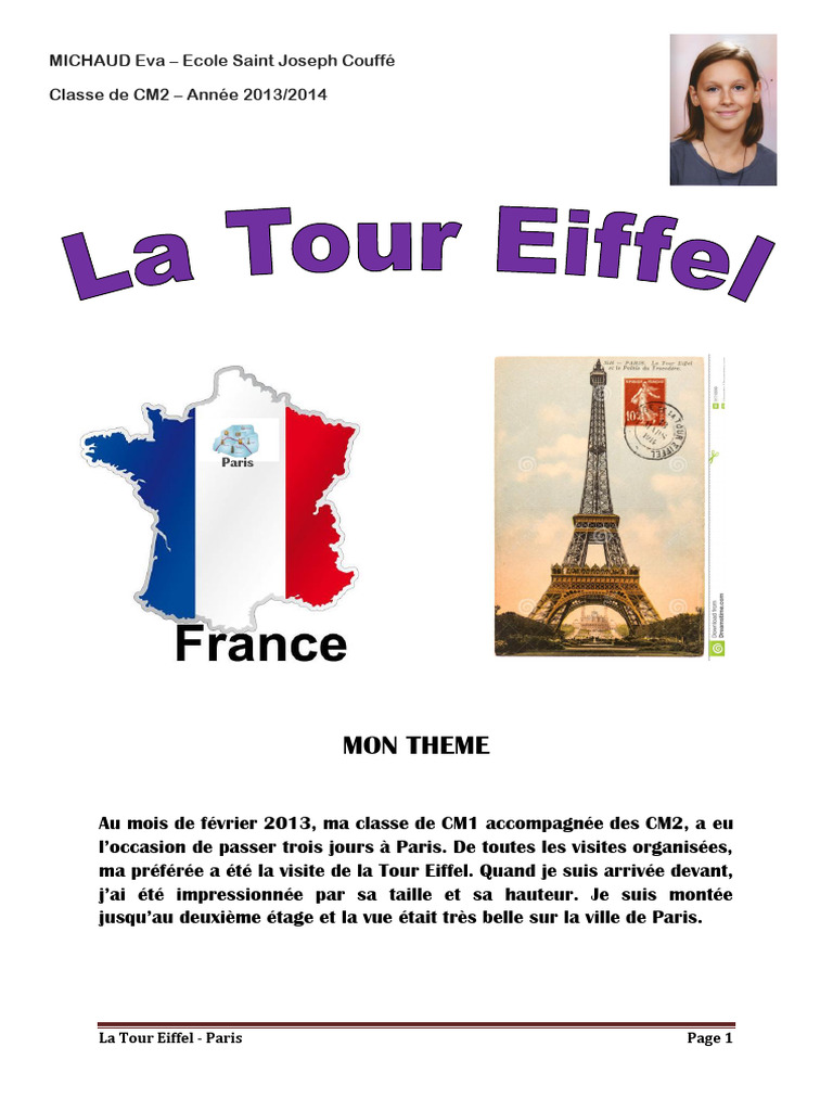 Exposé sur la Tour Eiffel pour CM2 | PDF | Paris | Bâtiments et structures