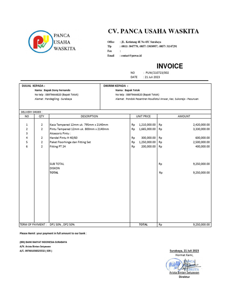 Nota Pak Totok | PDF