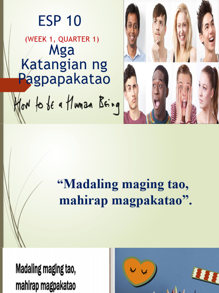 ESP 10 WEEK 1 and 2 1ST QUARTER | PDF