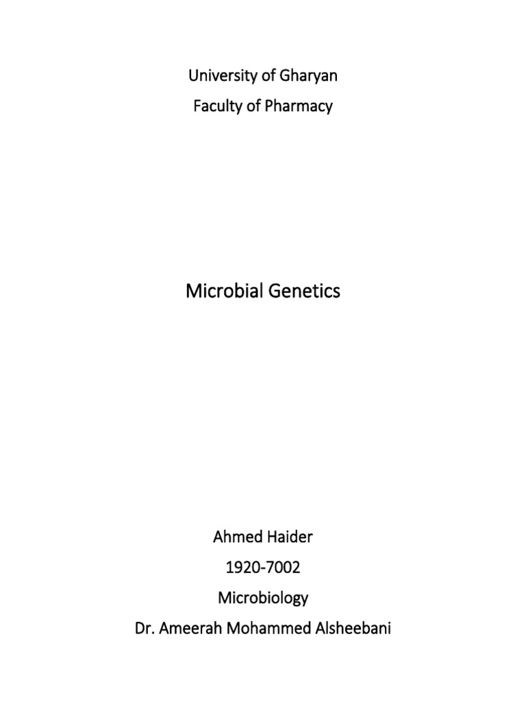 Microbial Genetics | PDF | Gene | Genetic Code