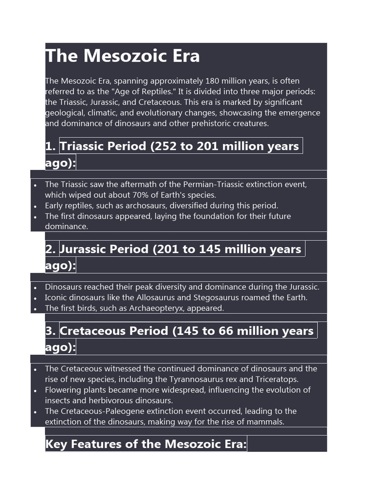 The Mesozoic Era | PDF