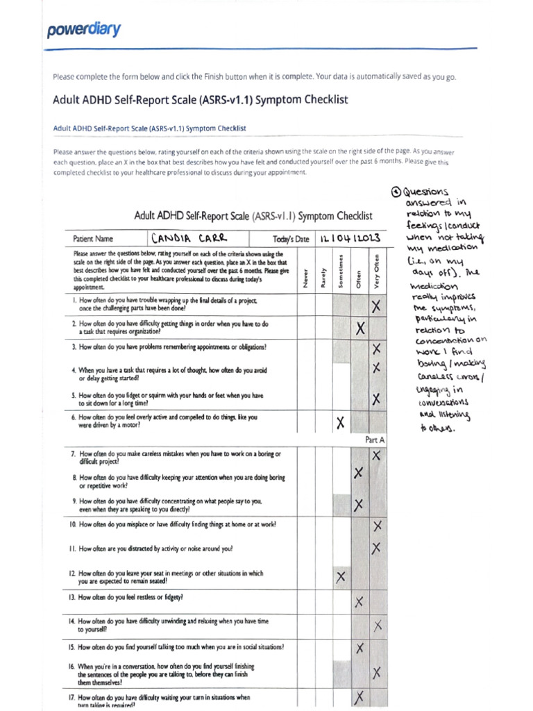 Adult ADHD Self-Report | PDF