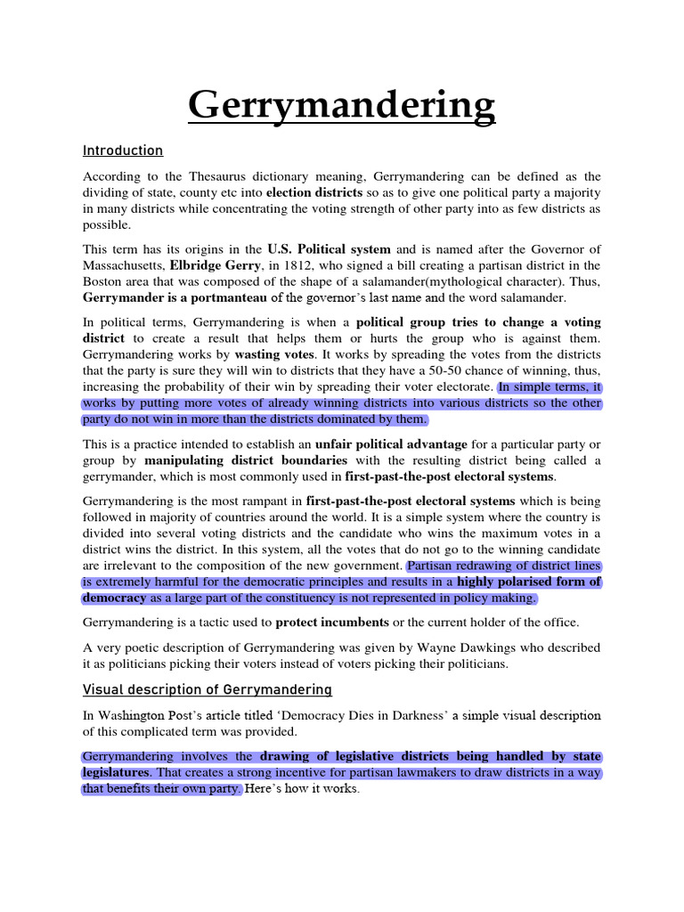 Gerrymandering Final 1 | PDF | Gerrymandering | Electoral District