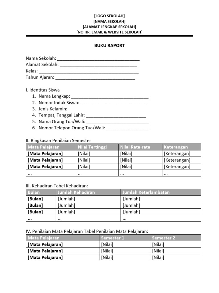 Buku Raport | PDF