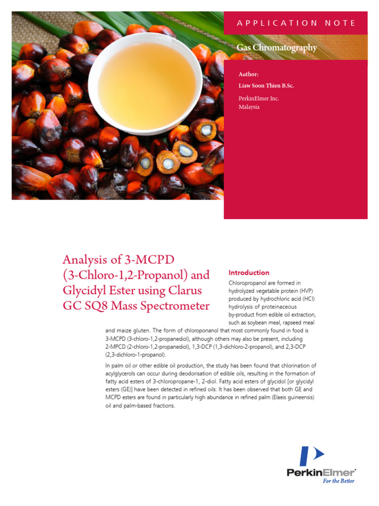 3-MCPD and Glycidyl Ester Using Clarus GC | PDF | Gas Chromatography–Mass Spectrometry ...