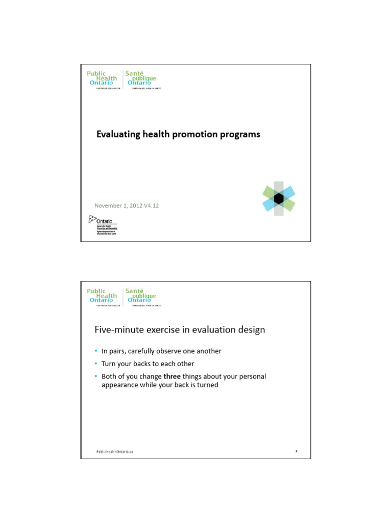 Evaluating Health Promotion Programs 2012 | PDF