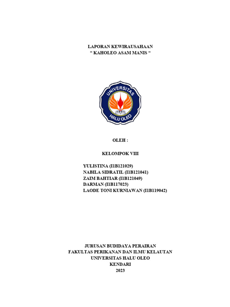 Laporan Kewirausahaan Expo Pdf