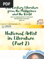 National Artists For Literature | PDF | Philippines | Poetry