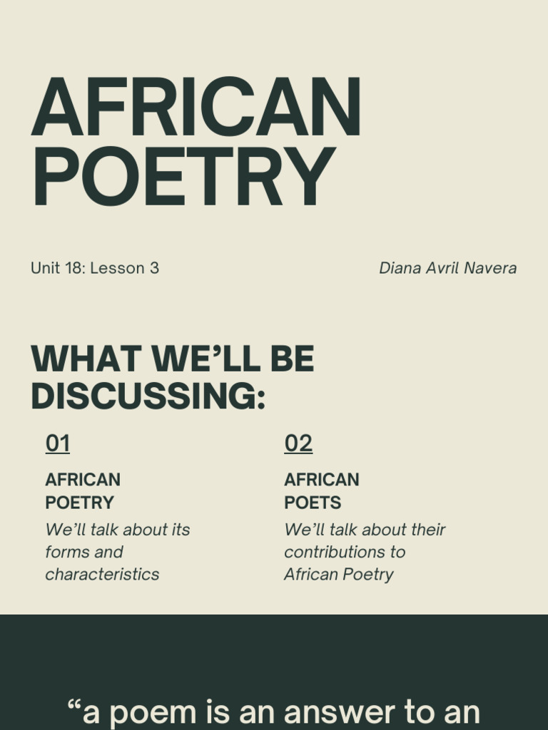 African Poetry | PDF | Writing