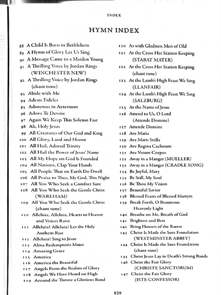 Hymn Index | PDF