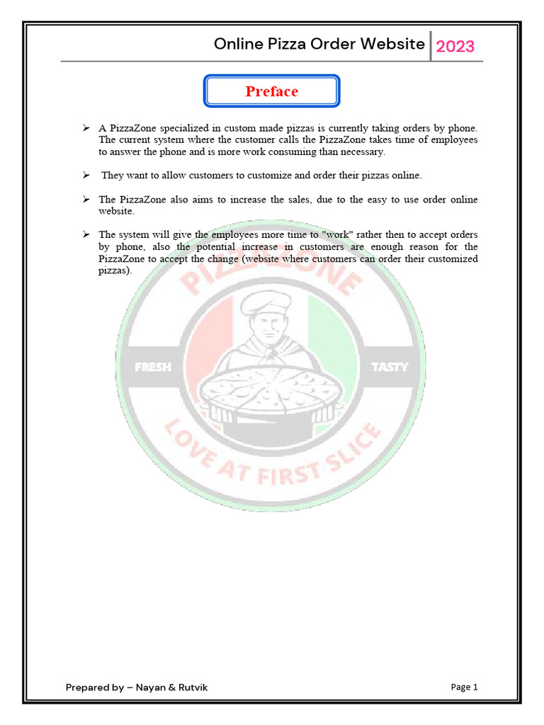 Online Custom Pizza Ordering System | PDF | Computers