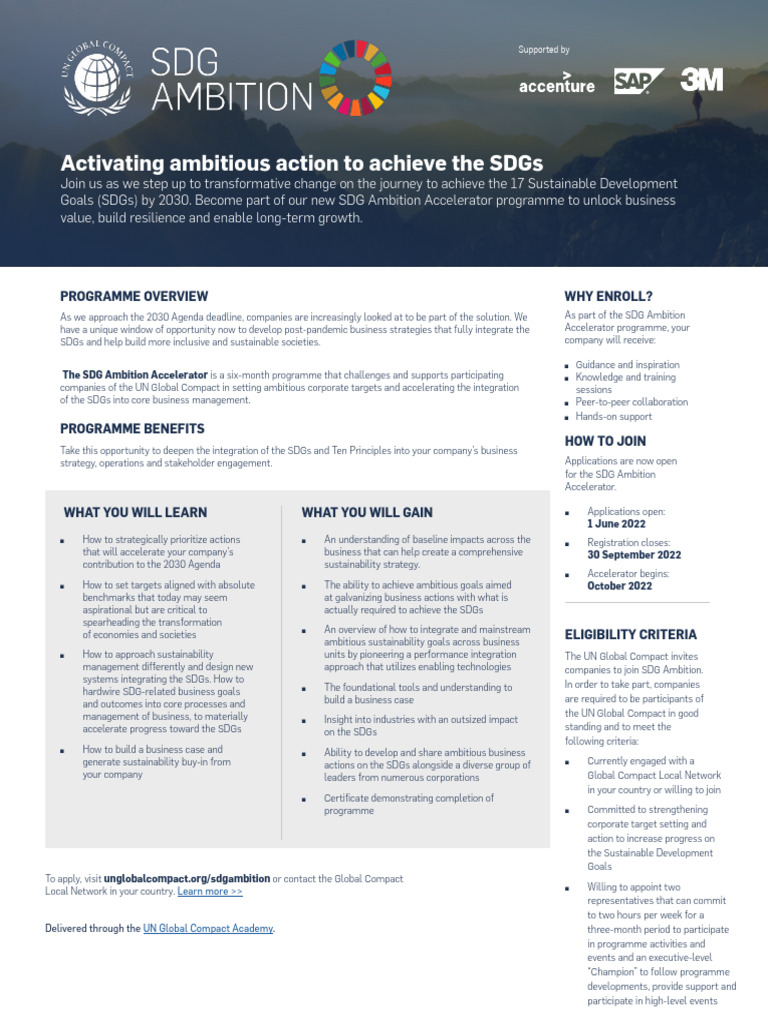 SDG Ambition Brochure 2022 | PDF | Business
