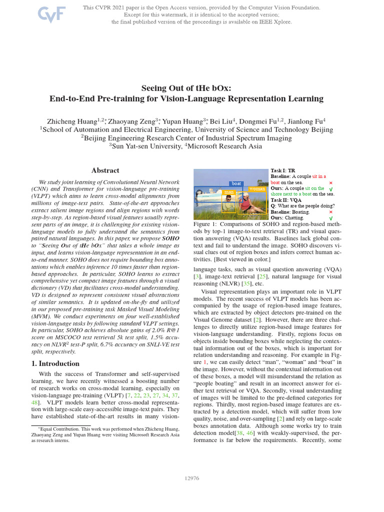 Huang Seeing Out of The Box End-to-End Pre-Training For Vision-Language Representation CVPR 2021 ...