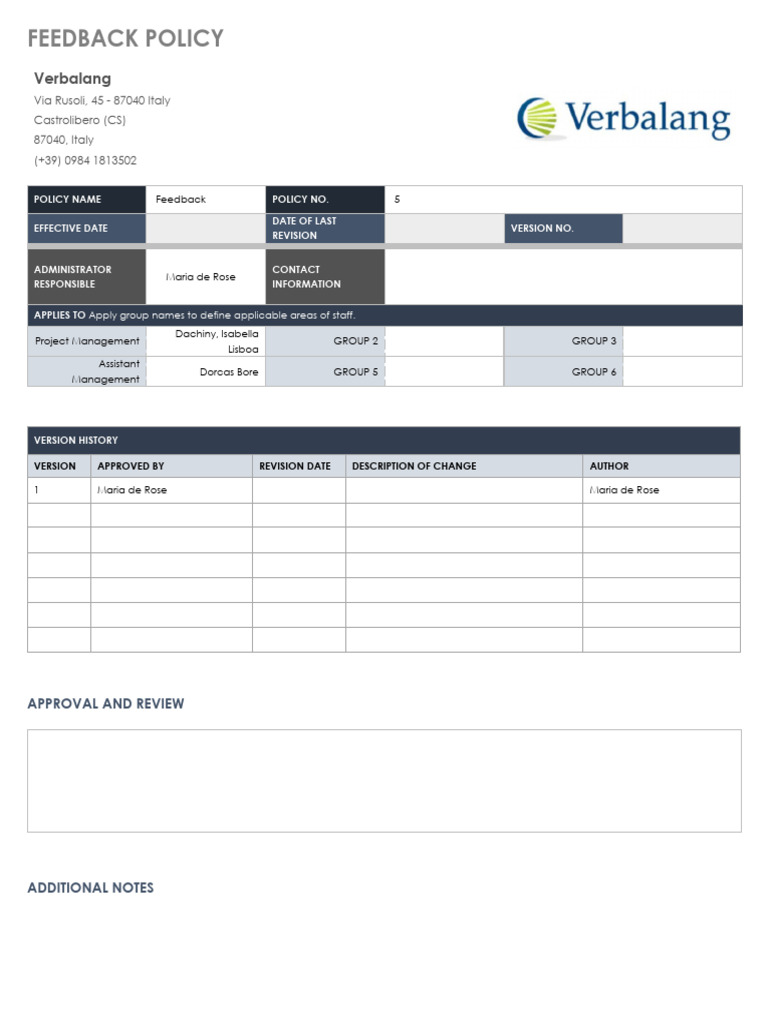 Feedback Policy | PDF