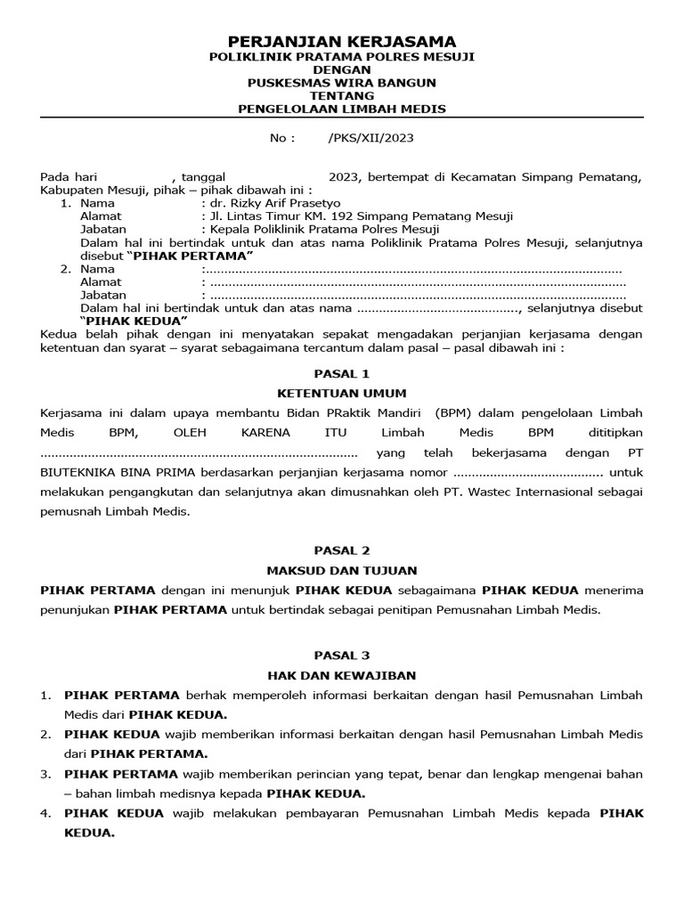 Mou Limbah Medis | PDF