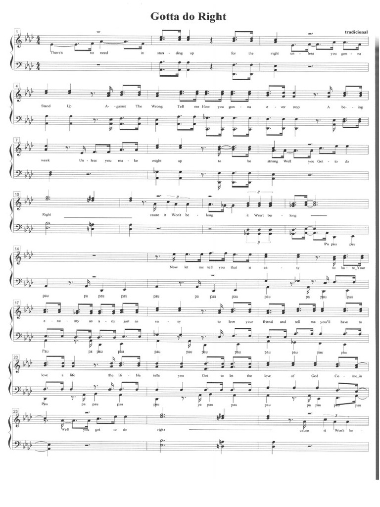 Quarteto Athus - 06 - Gotta Do Right | PDF