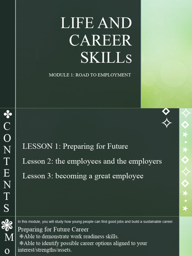 Life and Career Skills Module 1 | PDF | Employment | Business