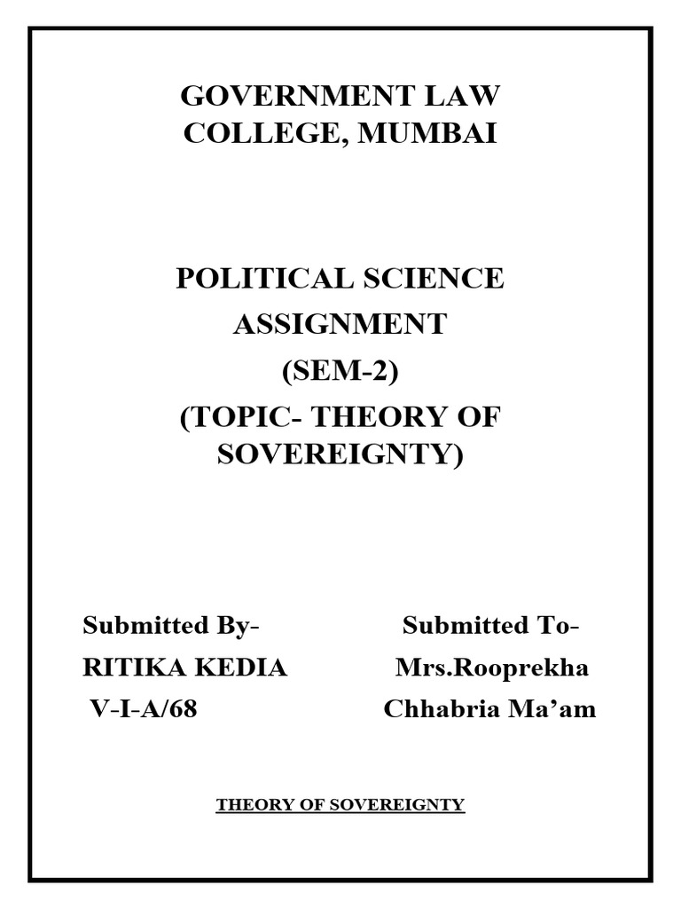 Understanding the Theory of Sovereignty | PDF | Sovereignty | Sovereign ...