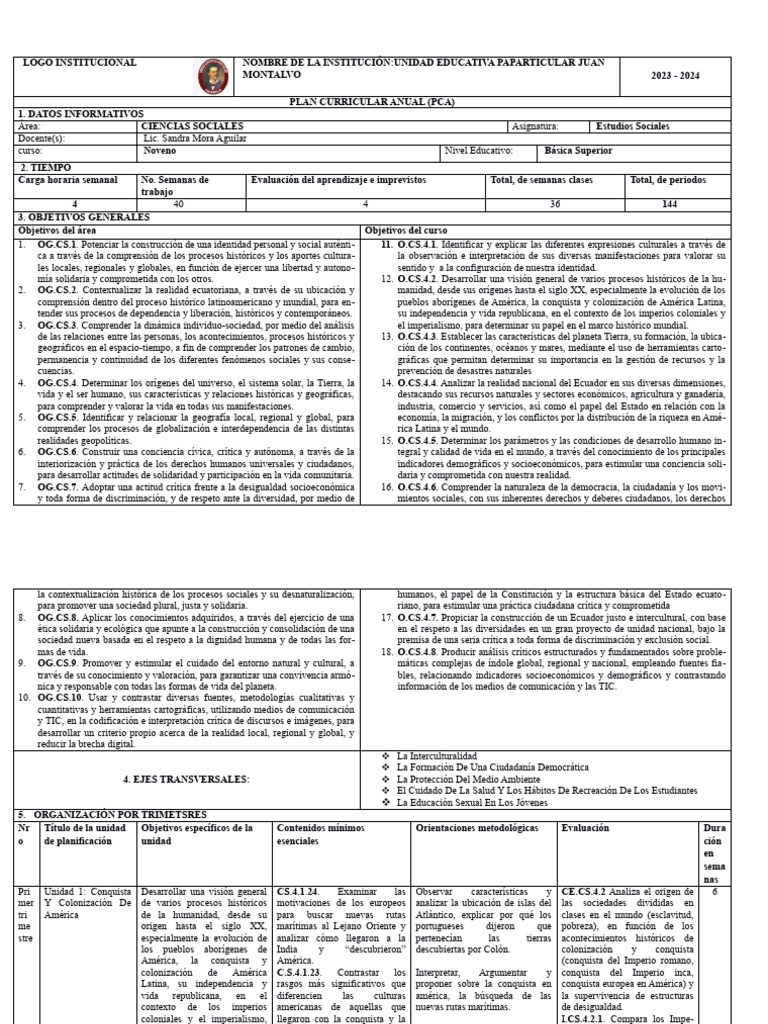 Plan Anual 9no Eess | PDF