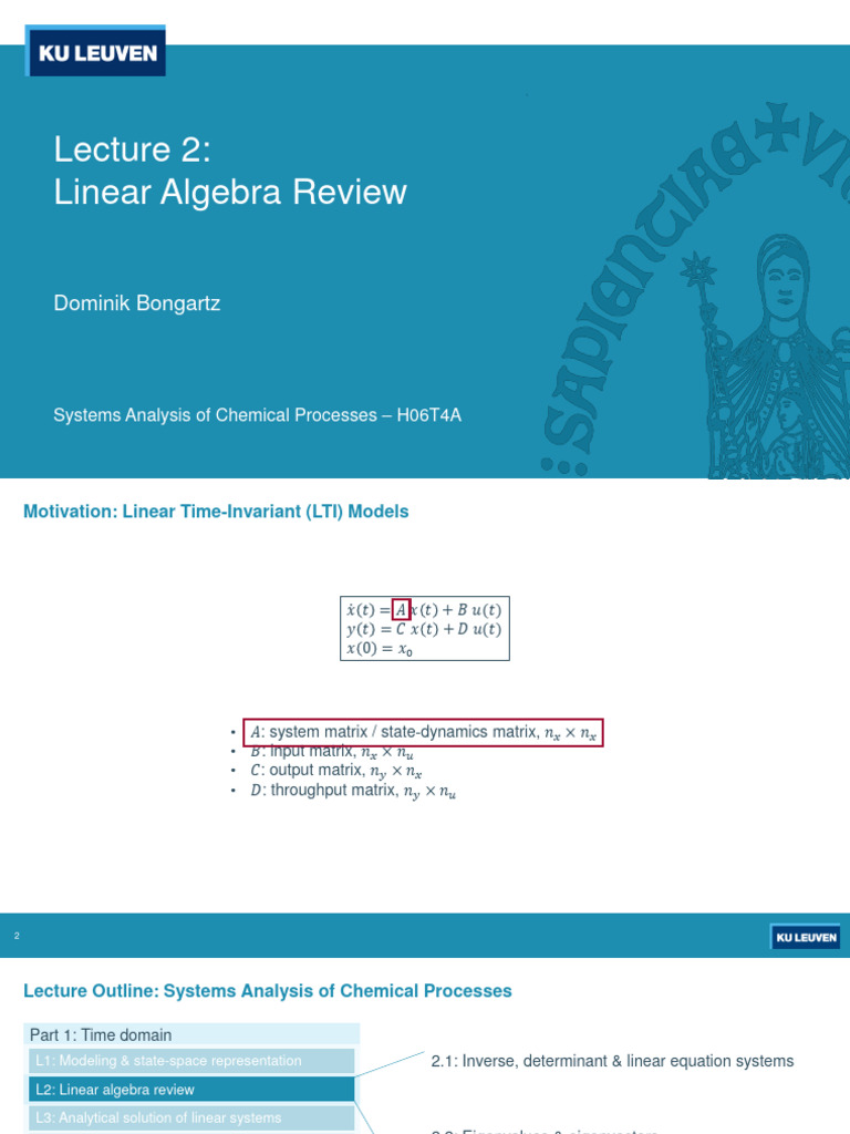 L2 Linear Algebra Review | PDF | Eigenvalues And Eigenvectors | Matrix ...