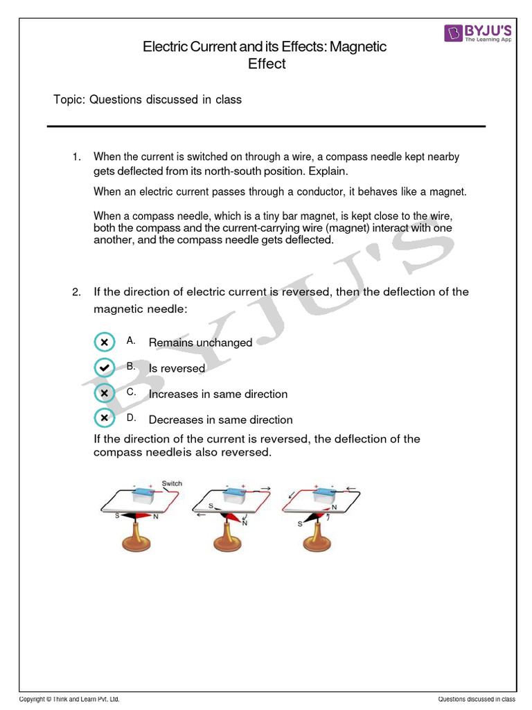 Electric Current Ques | PDF | Magnetism | Electric Current
