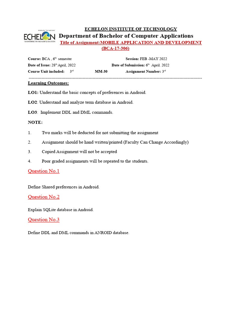 Mad Assignment 3 | PDF