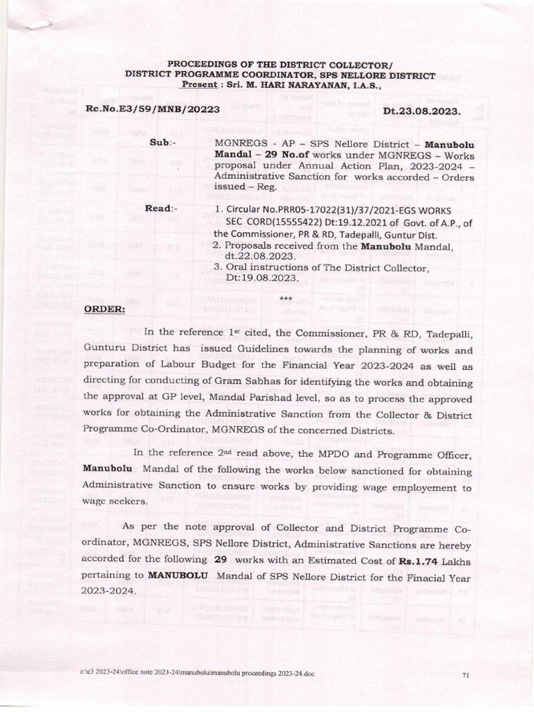 Manubolu 29 Soakpits | PDF