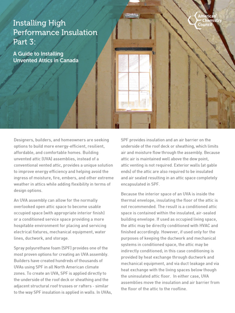A Guide To Installing Unvented Attics in Canada | PDF | Duct (Flow ...