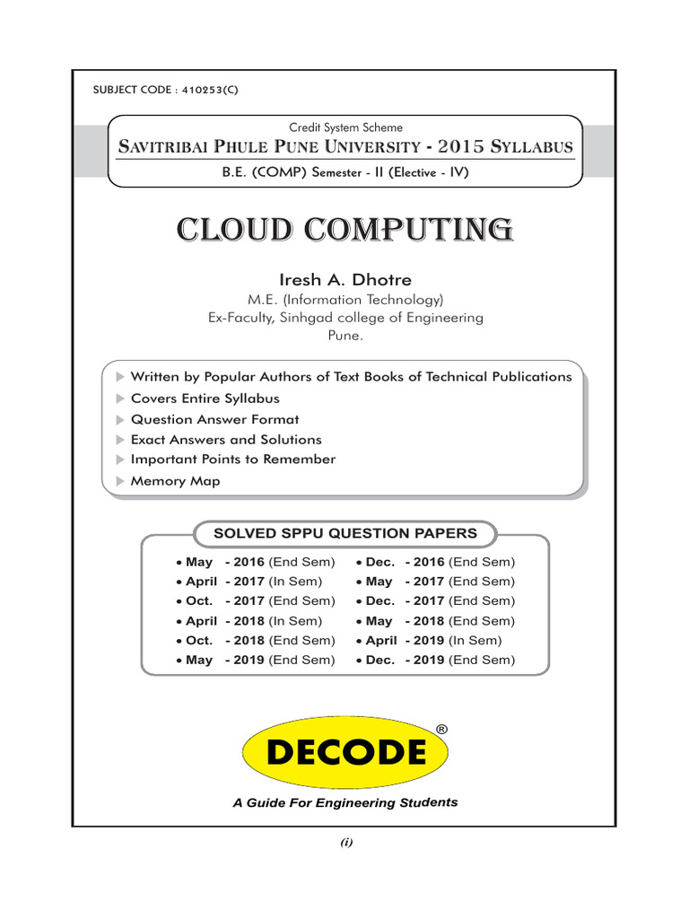 Cloud Computing For SPPU 15 Cou - I. A. Dhotre | PDF | Cloud Computing | Software As A Service