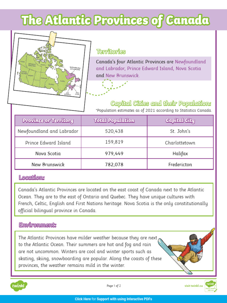 Overview of Canada's Atlantic Provinces | PDF | Provinces And ...