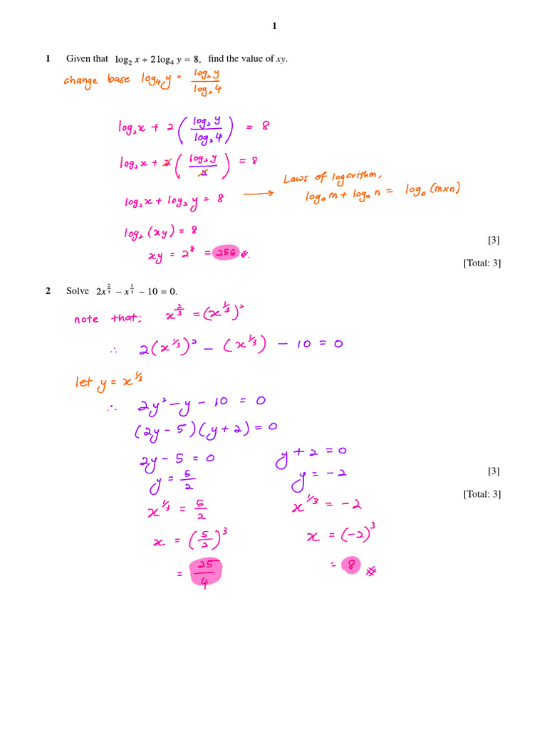 EOC Logarithms 1 | PDF