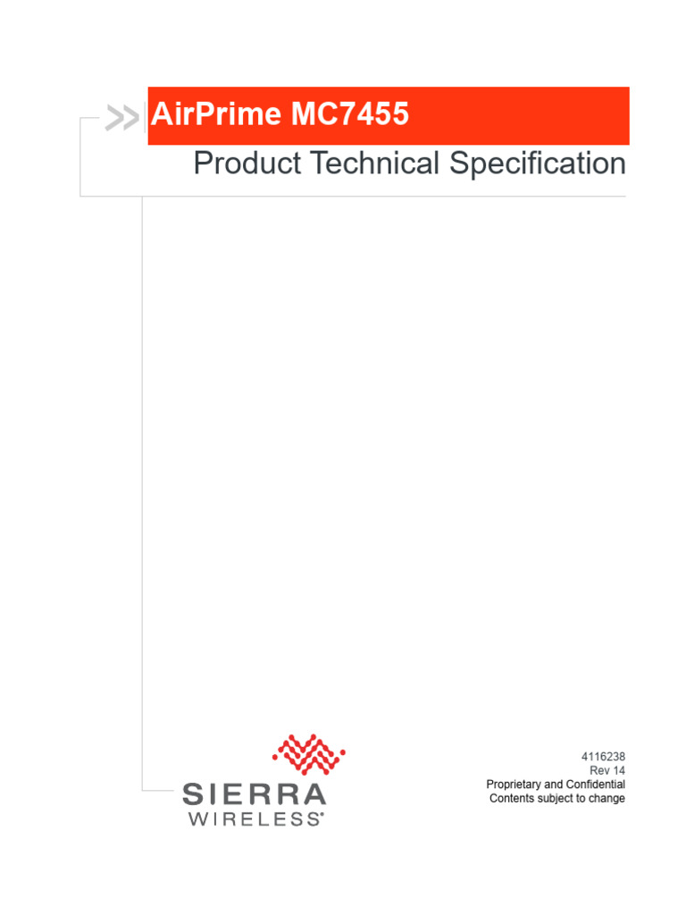AirPrime MC7455 Product Technical Specification r14 | PDF