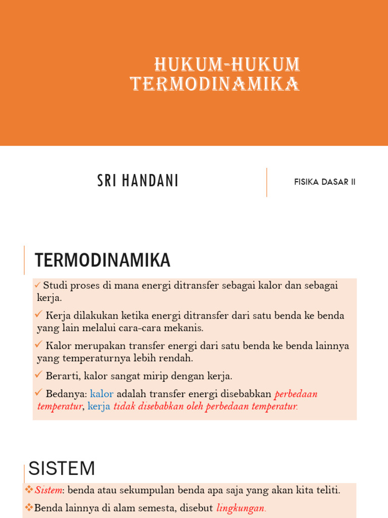 Hukum-Hukum Termodinamika | PDF