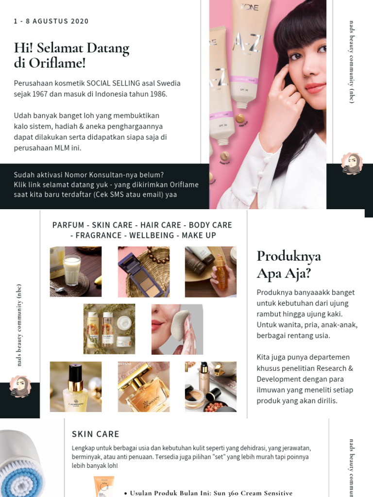 Buklet Welcome To Oriflame - Agustus 2020 | PDF