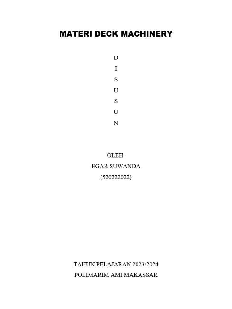 MATERI DECK MACHINERY | PDF