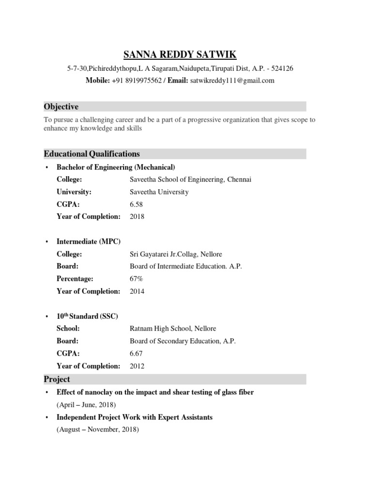 SATWIK_Resume | PDF