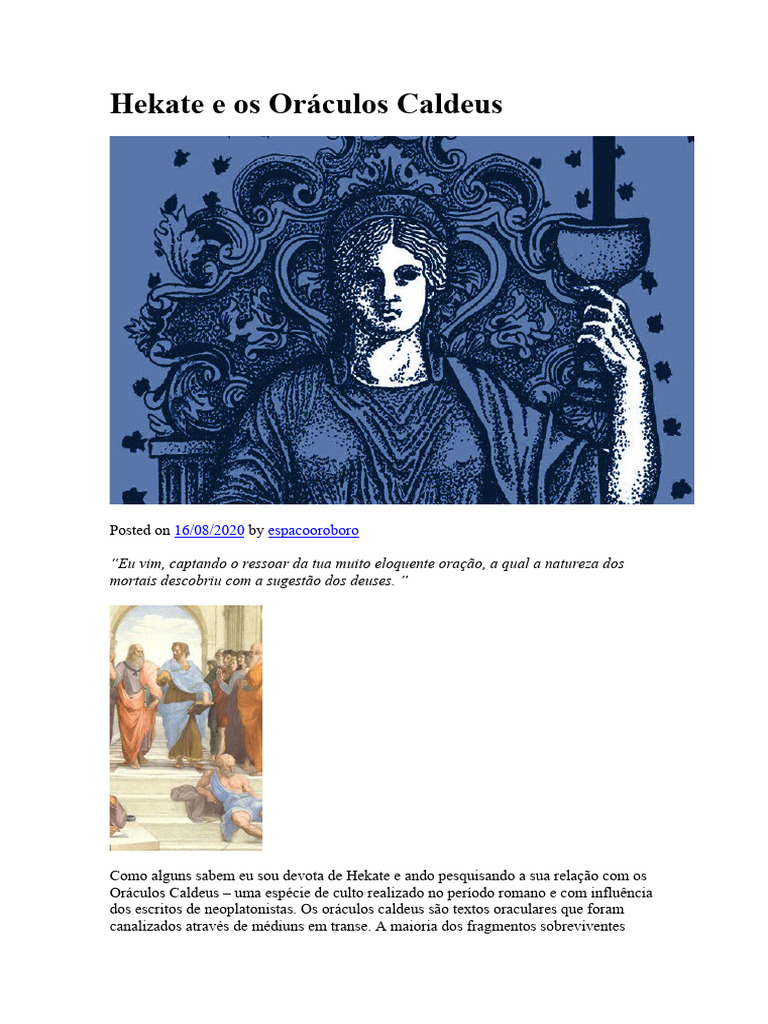 Hekate e os Oráculos Caldeus | PDF | Religião e Espiritualidade