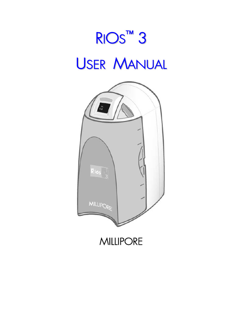 Millipore Water-Purifier RiOs-3 Manual | PDF | Membrane | Physical Sciences