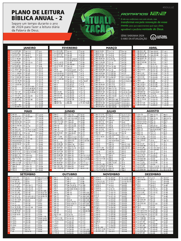 Plano de Leitura Biblica Anual Versão Normal | PDF