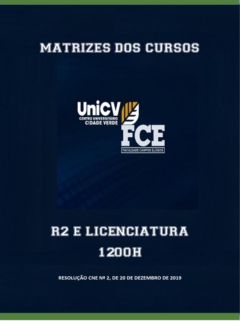 Matrizes Dos Cursos Unicv Pdf Educação Especial Pedagogia